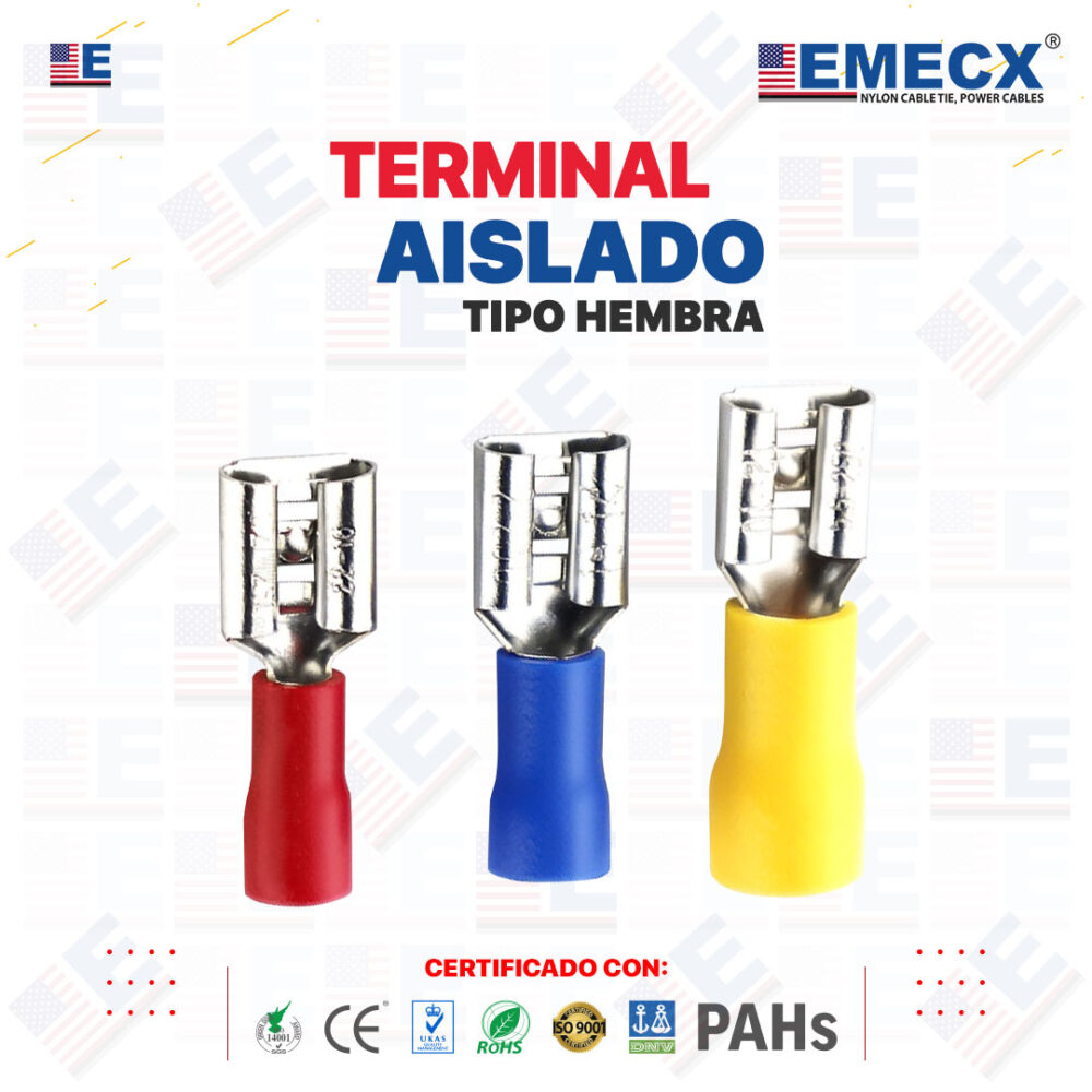 Terminal Hembra Amarillo 1/4″ - TERMINALES